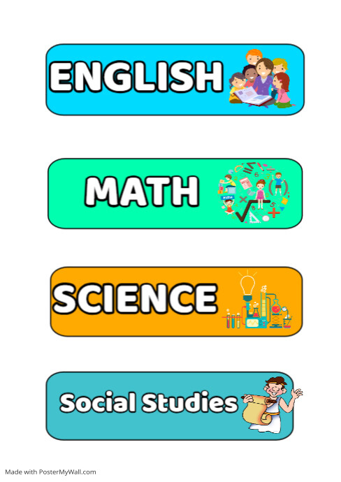 Subject Labels Template with icons | PosterMyWall