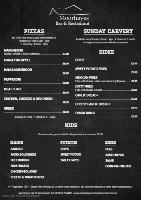 Copy of Copy of chalkboard restaurant pizza menu template | PosterMyWall