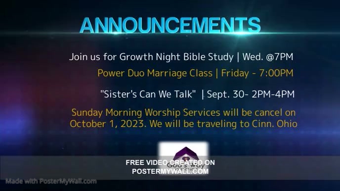 Copy of Church Announcements | PosterMyWall