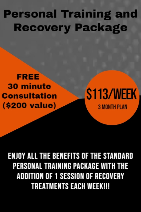 Personal Training and Recovery | PosterMyWall