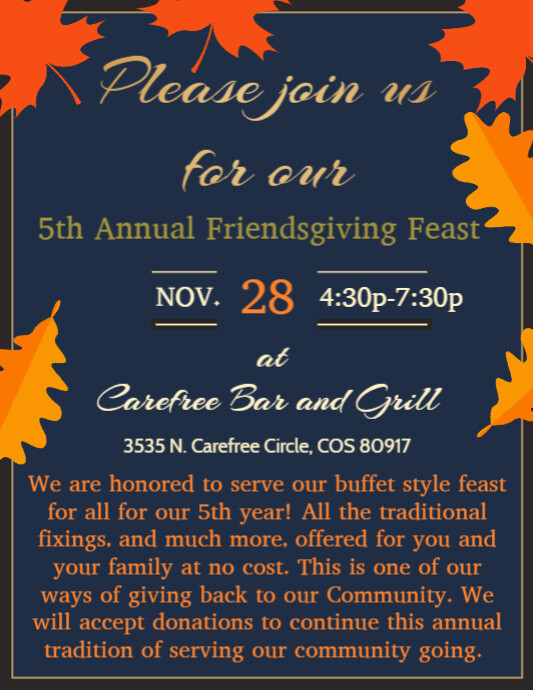 Copy of Thanksgiving feast flyer template | PosterMyWall