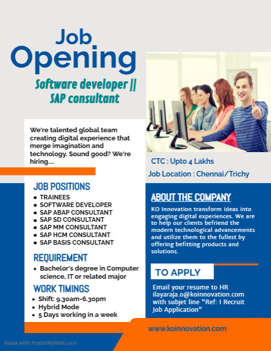 We are hiring Flyer | PosterMyWall