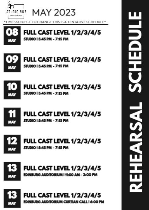 SCHEDULE TEMPLATE | PosterMyWall
