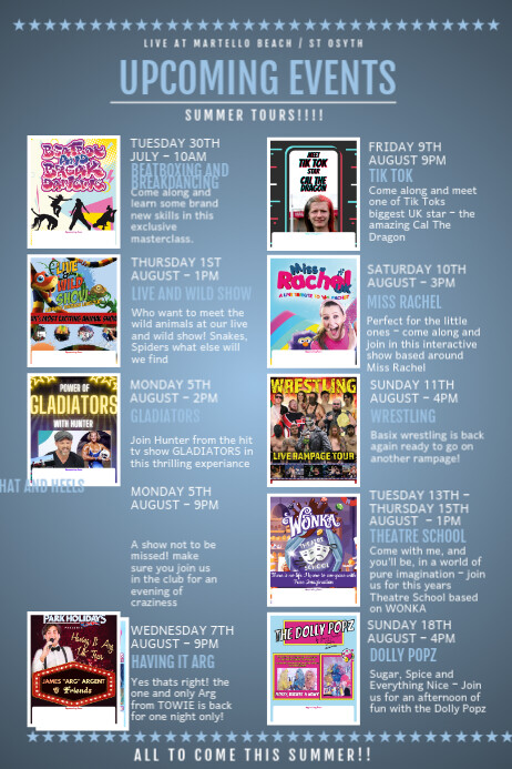 Copy of Copy of Upcoming Event schedule calendar | PosterMyWall