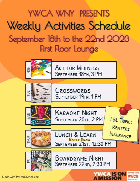 Weekly Activities Schedule (1) | PosterMyWall