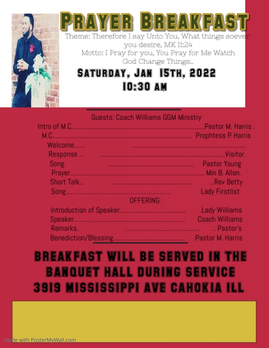 Copy of Men's Prayer Breakfast Program | PosterMyWall