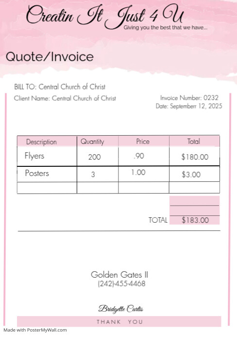 Creatin It Just 4 U | PosterMyWall