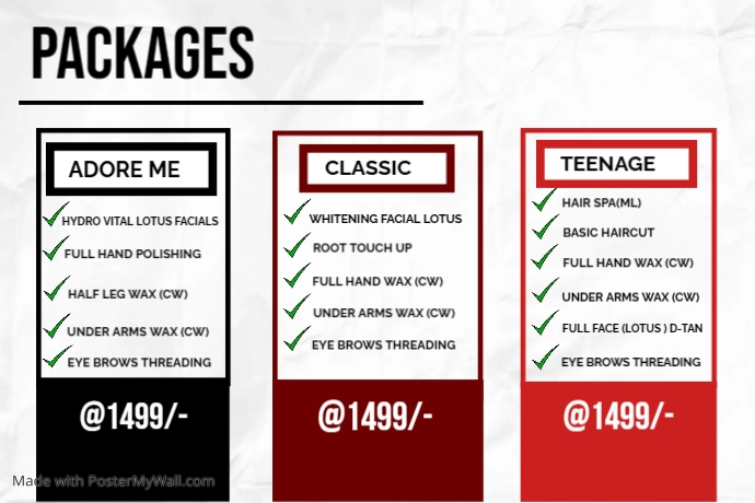 Copy of Pricing package poster template. (1) | PosterMyWall