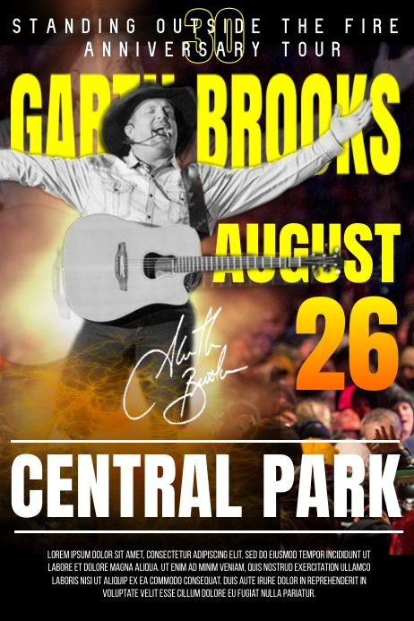 050823 Garth Brooks concert poster Template | PosterMyWall