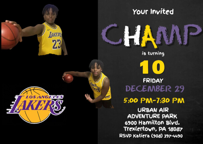 Lakers Birthday Invitation | PosterMyWall