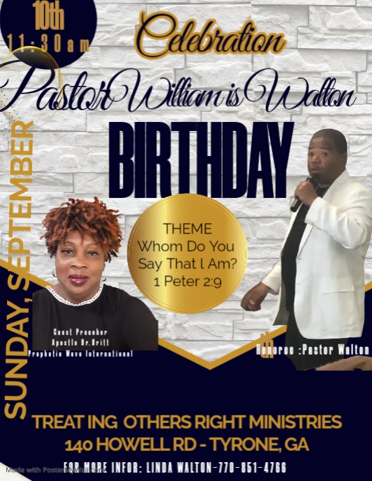 Pastor Birthday Celebration | PosterMyWall
