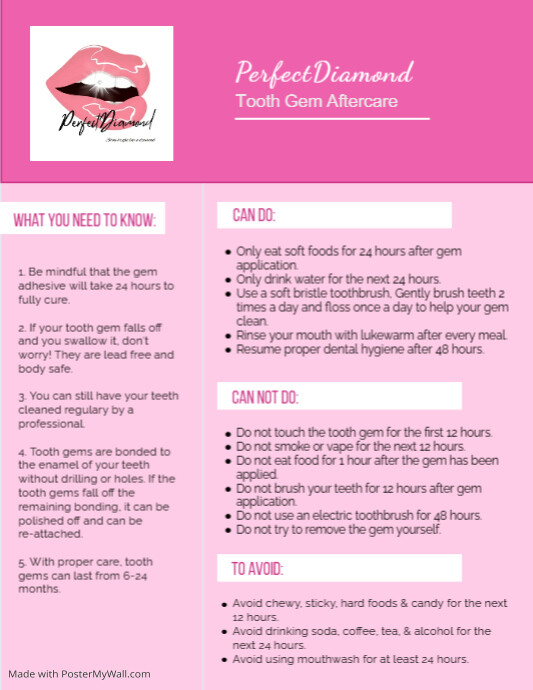 Aftercare Intructions | PosterMyWall