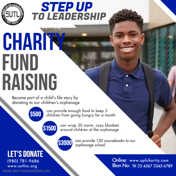 White & Red Kids Orphanage Fundraising Post | PosterMyWall