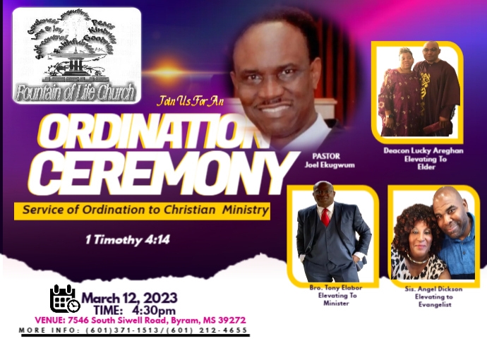 ORDINATION CEREMONY | PosterMyWall