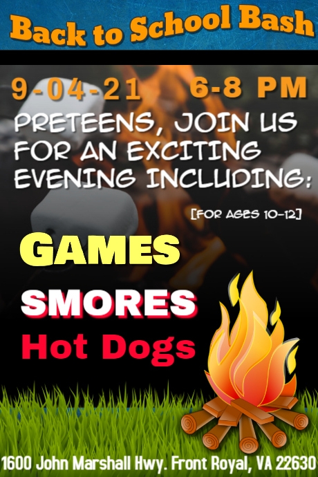 Copy of bonfire campfire smores event flyer template | PosterMyWall