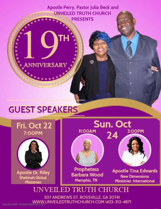 Copy of Unveiled Truth Church Anniversary Flyer. | PosterMyWall