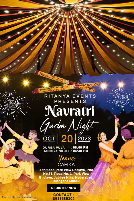 Navratri Garba Night Celebration Template | PosterMyWall