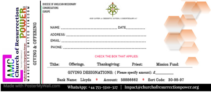 TITHE & OFFERING ENVELOPE 1 | PosterMyWall