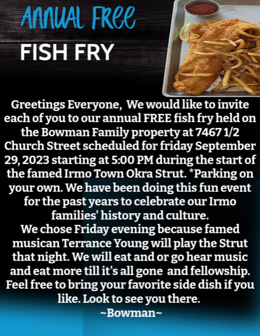 fish fry fried fish Lenten Friday flyer | PosterMyWall
