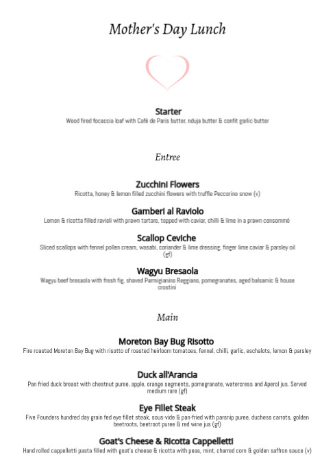 Mother's Day Lunch Menu | PosterMyWall