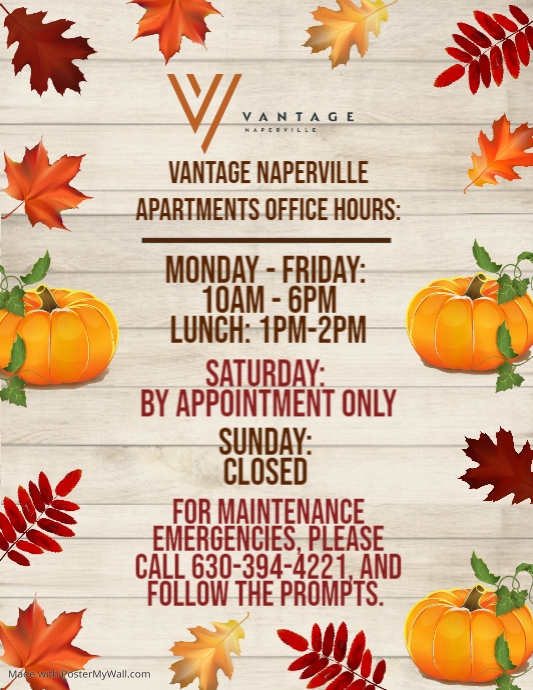 Fall Hours | PosterMyWall