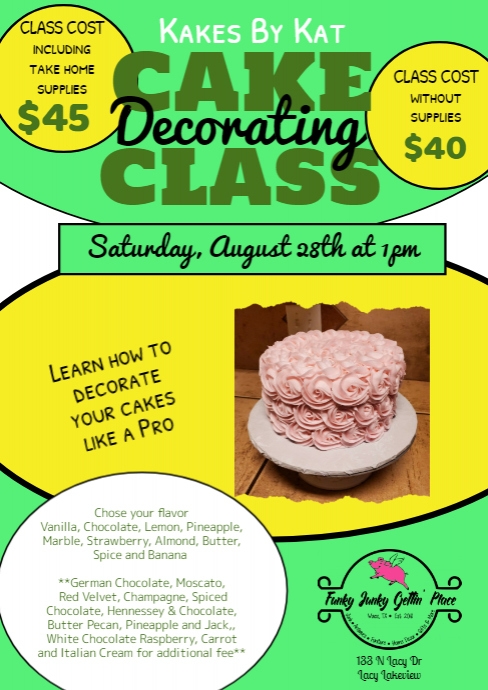 Copy of Cake Decoration Class Flyer | PosterMyWall