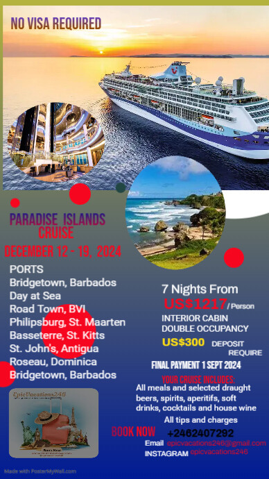 Copy of Paradise Islands TUI Cruise December 12, 2024 | PosterMyWall