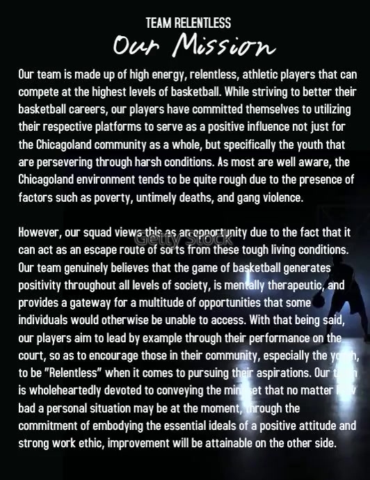 Team Relentless Mission | PosterMyWall