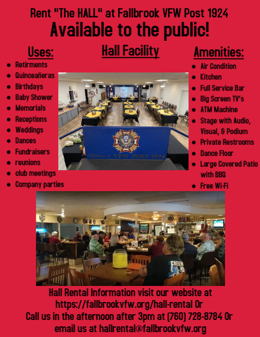 Rent the Hall | PosterMyWall