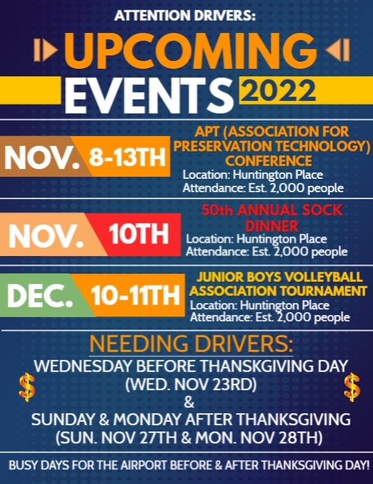 Copy of Upcoming Events | PosterMyWall