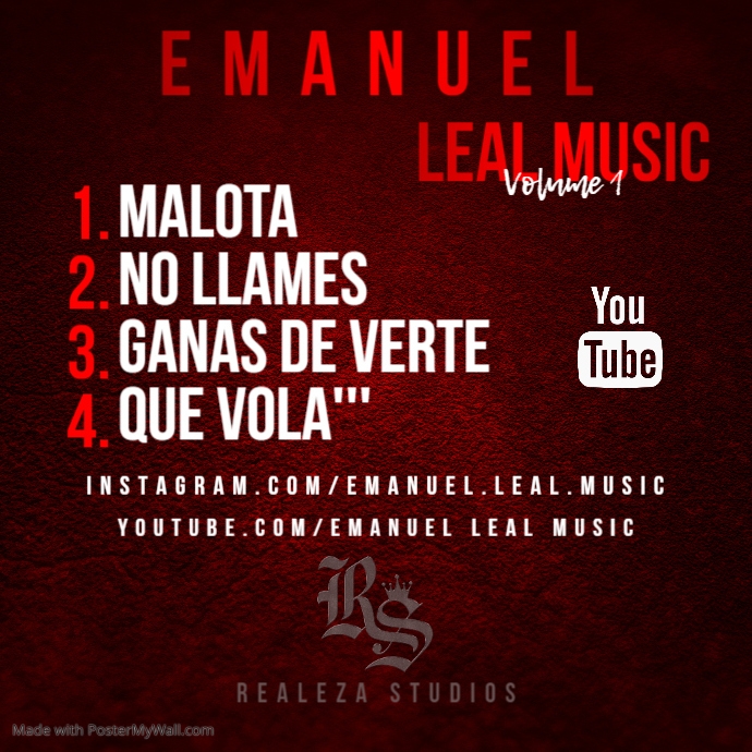 Copy of Red Mixtape Tracklist CD Cover | PosterMyWall