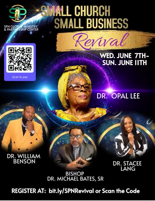 Copy of SPN SMALL CHURCH SMALL BUSINESS REVIVAL_DR. WILLIAM BENSON (1) | PosterMyWall