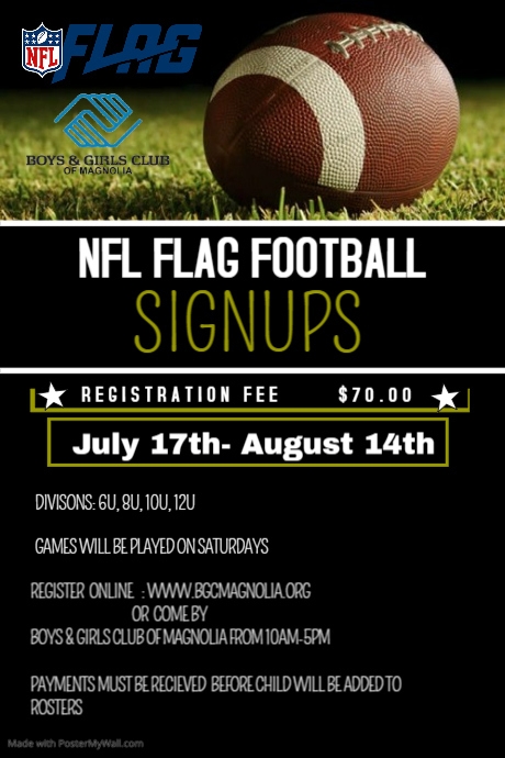 Football registration | PosterMyWall