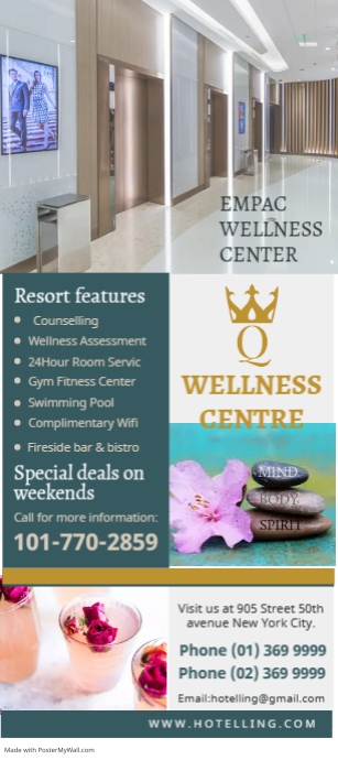 Hotel accommodation rack card template | PosterMyWall