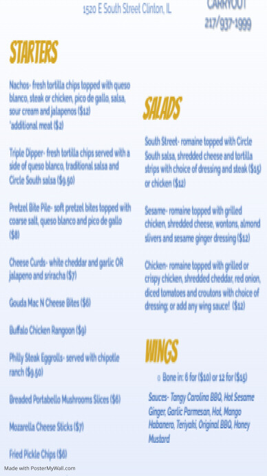 Black and Yellow Bistro Menu Design (1) | PosterMyWall