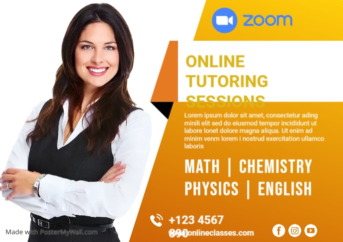 Zoom Online Tutoring social medai post | PosterMyWall