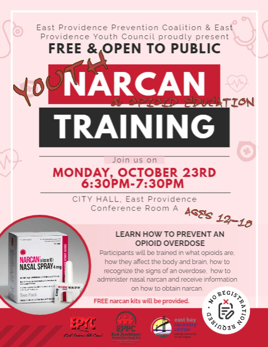Pink Narcan Training Flyer | PosterMyWall