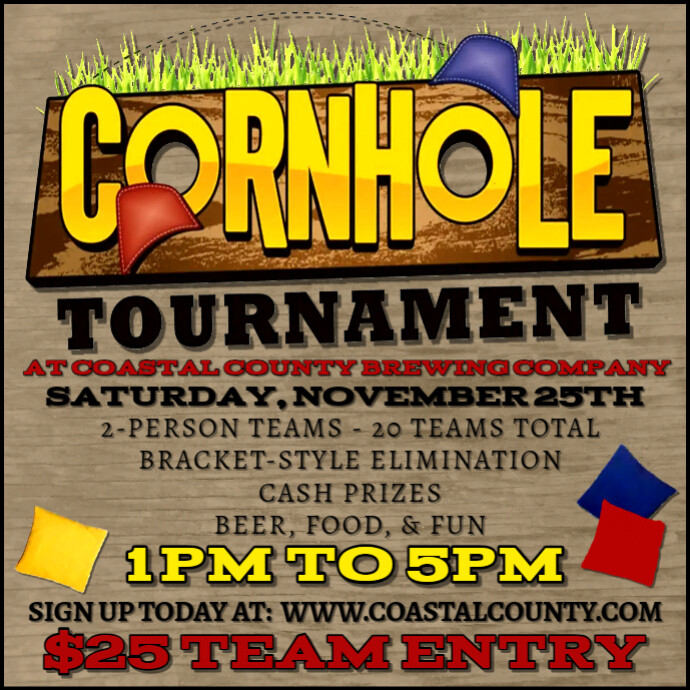 Copy of CORNHOLE TOURNAMENT EVENT FLYER TEMPLATE (3) | PosterMyWall