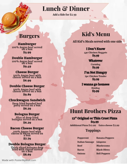 American Diner Lunch & Dinner | PosterMyWall