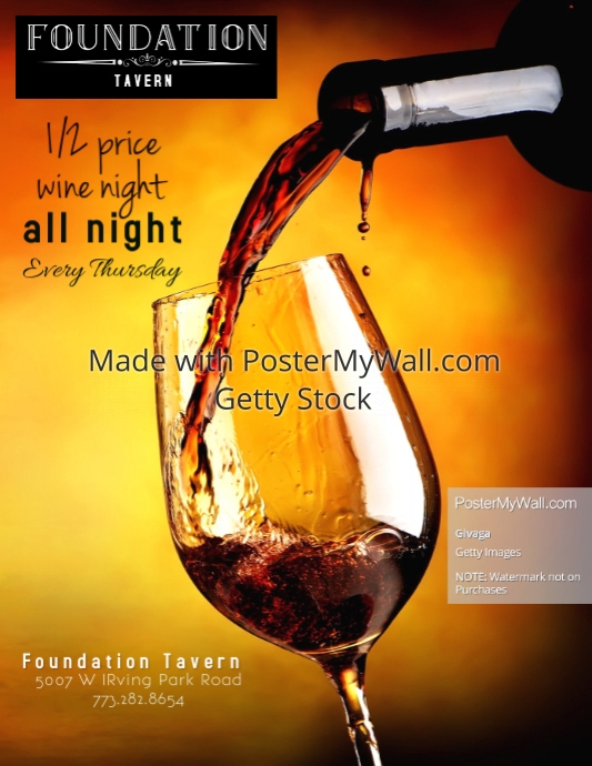 Copy of Restaurant Bar or Wine Bar Wine Bottle Sale event | PosterMyWall