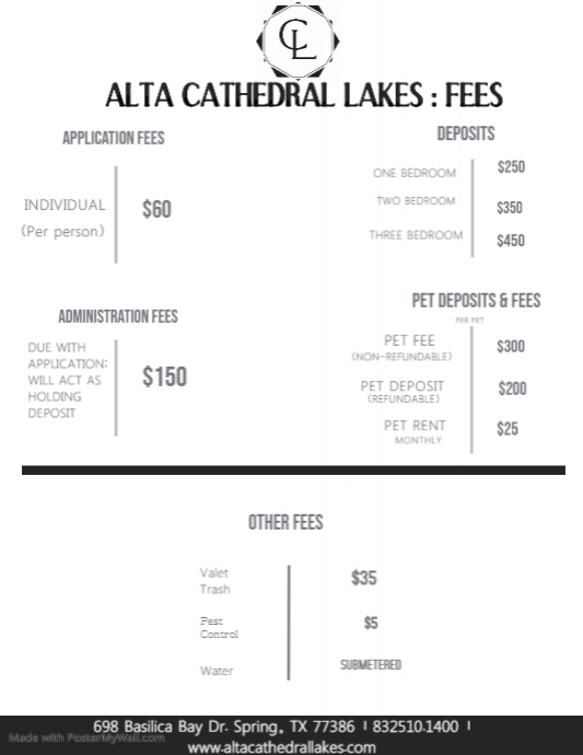 Fees 09-2019 | PosterMyWall