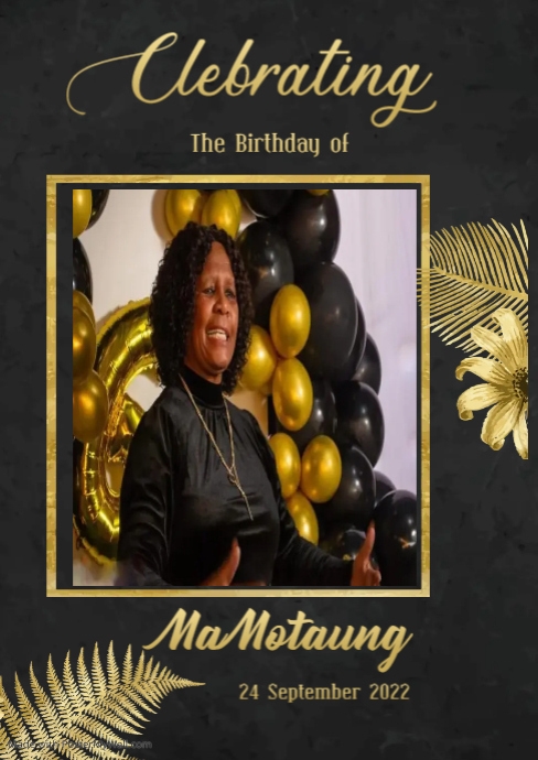 Black and Gold Funeral Welcome Sign | PosterMyWall