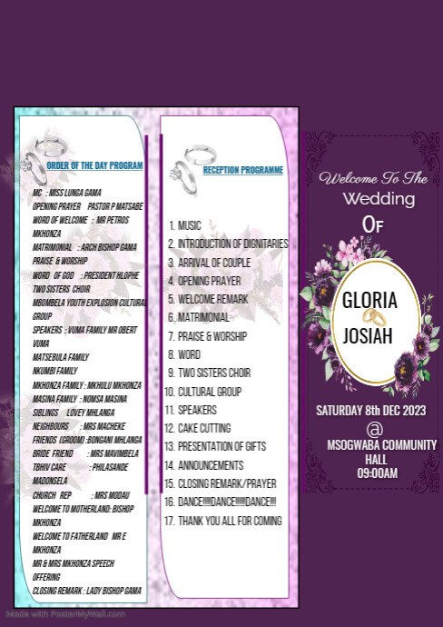 wedding program | PosterMyWall