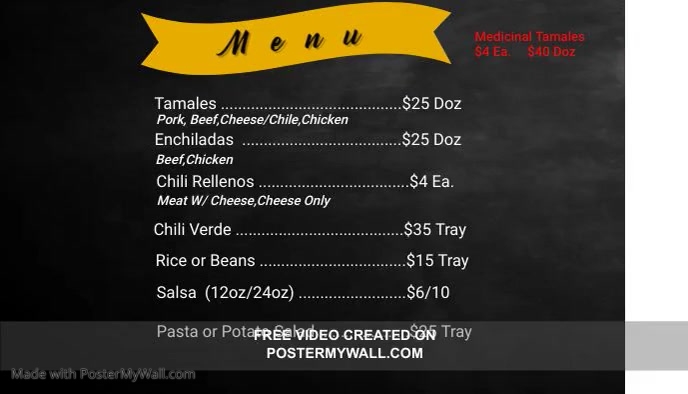 Copy of Animated Menu | PosterMyWall