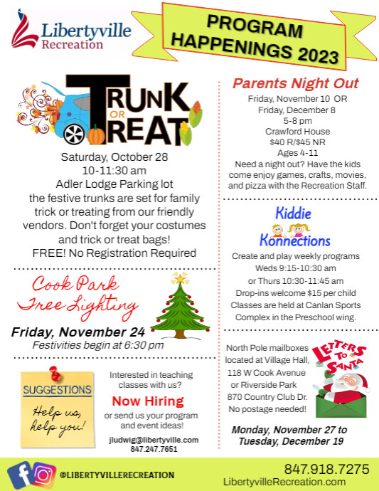 Recreation happenings 2023(fire open house flyer) | PosterMyWall