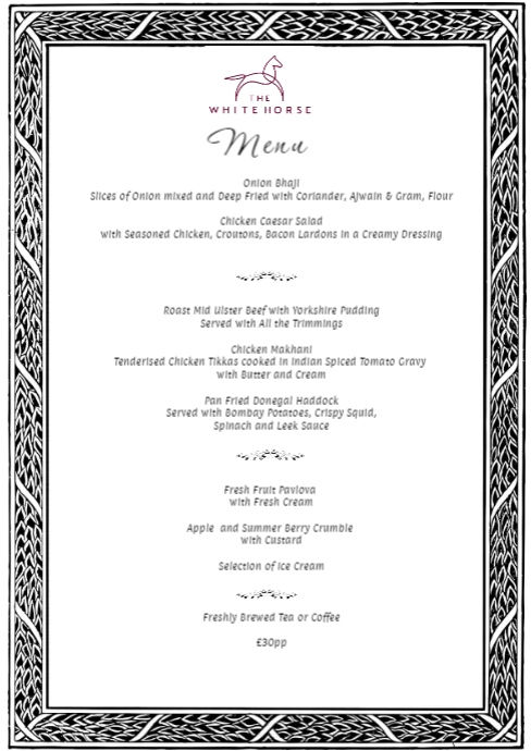 Sunday Lunch Menu (4) | PosterMyWall