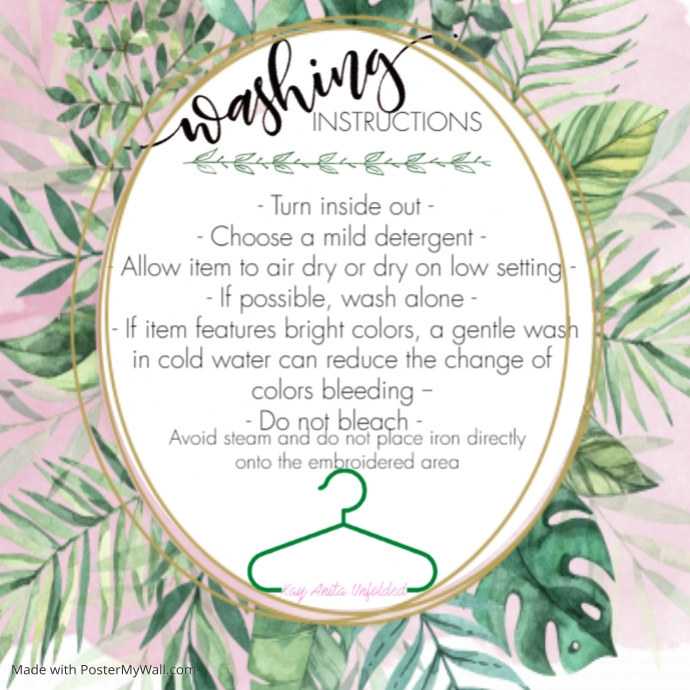 Washing Instructions | PosterMyWall