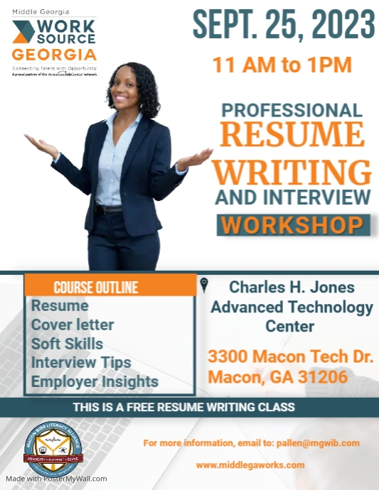 Professional Resume Writing Workshop Flyer | PosterMyWall