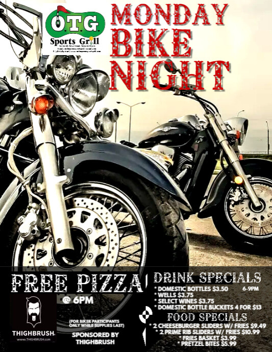 MONDAY BIKE NIGHT - FLYER DG | PosterMyWall