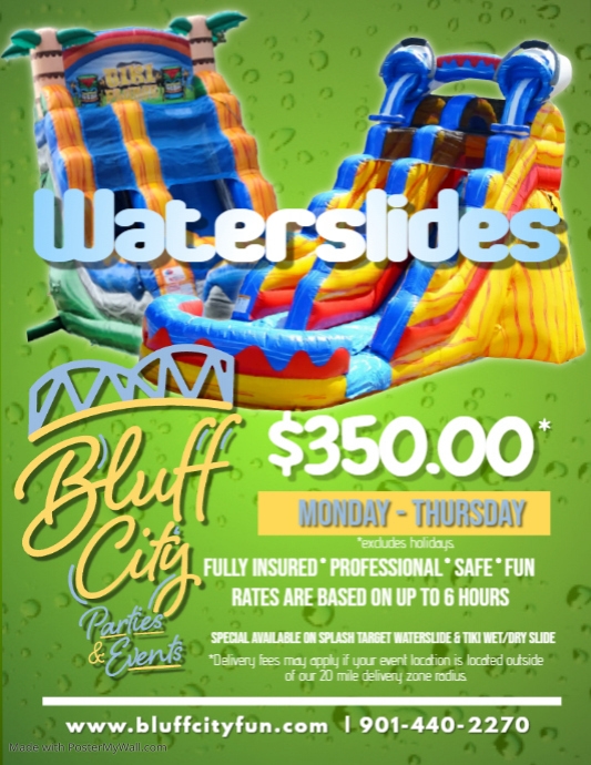 #6 Splash Target Water Slide & Tiki wet/dry slide | PosterMyWall